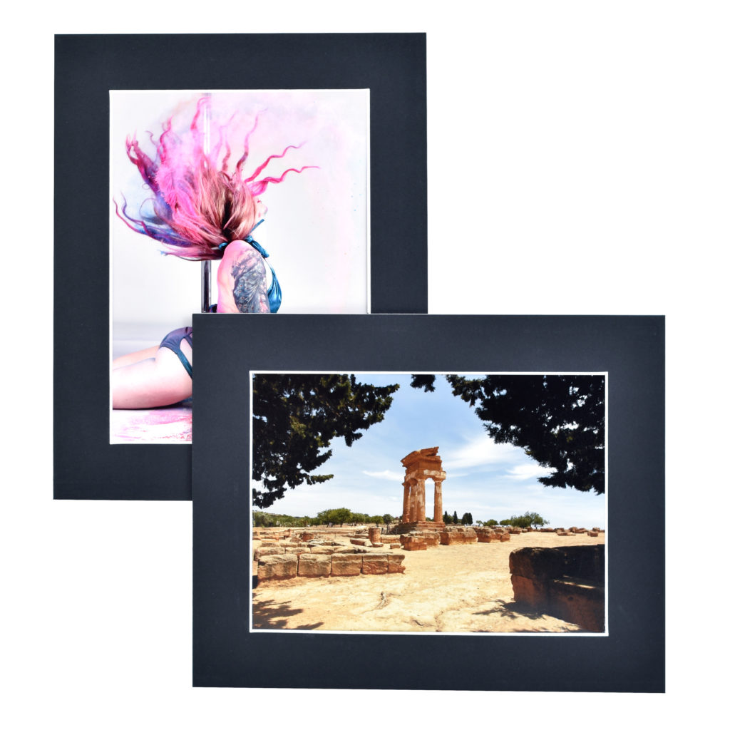 Bevelled Black Photo Strut Mounts - Maple Framing