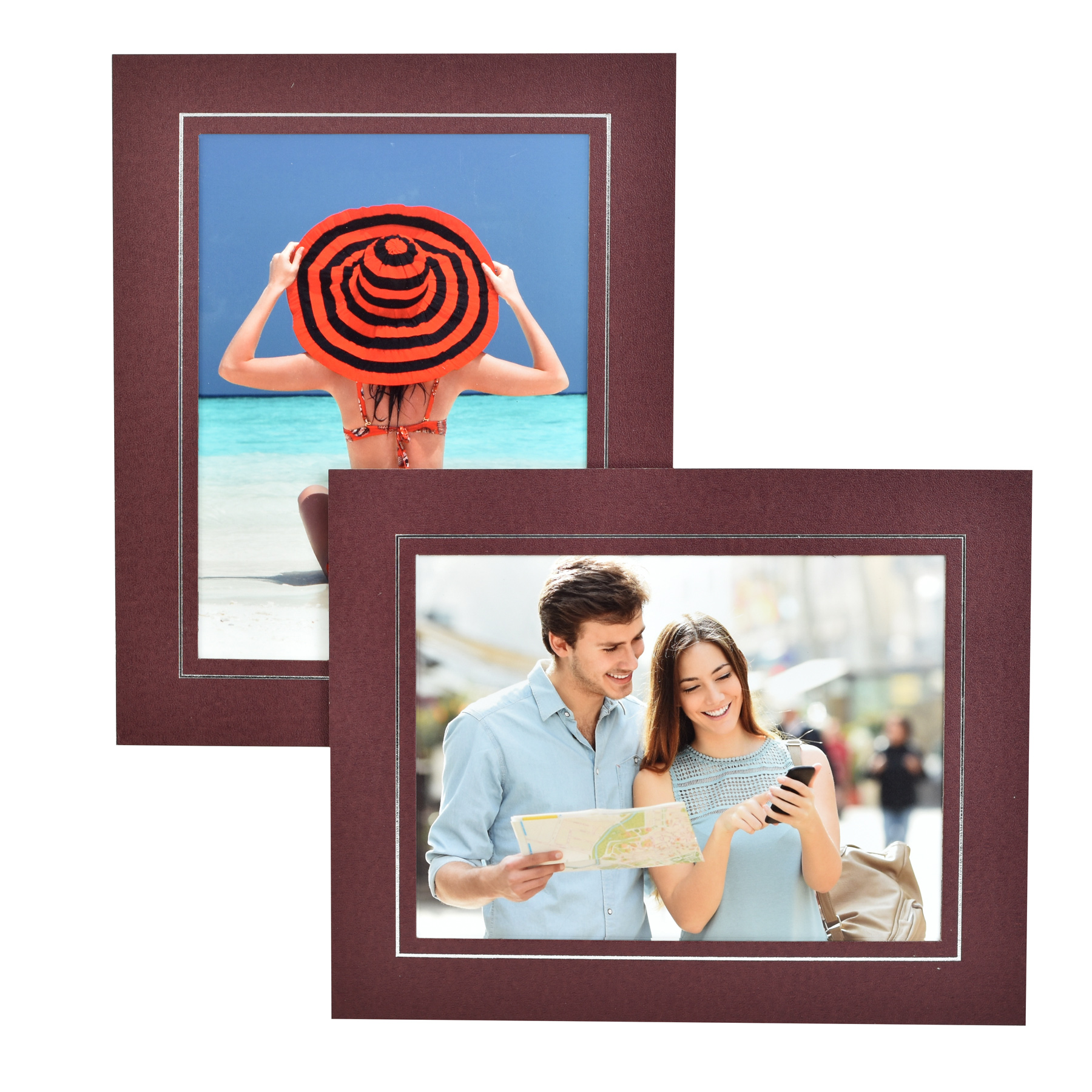 Eclipse Dark Red and Silver Photo Strut Mounts - Maple Framing