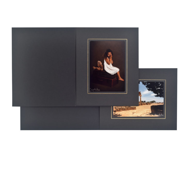Black Slip-in Photo Folders | Black Card Photo Folders - Maple Framing