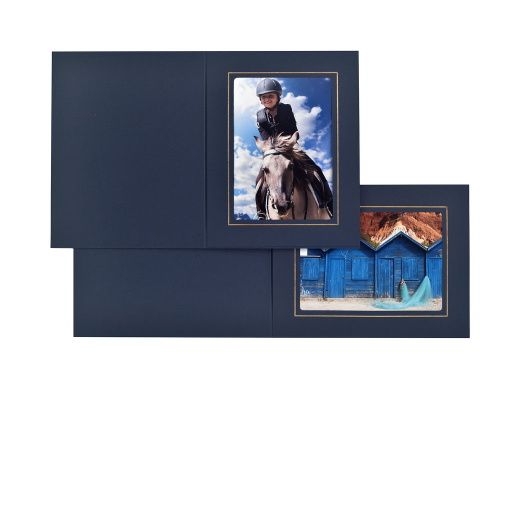 Blue Slip-in Photo Folders | Blue Card Folders - Maple Framing