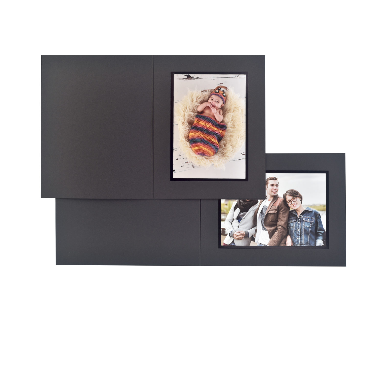 Black Slip-in Photo Folders | Black Card Photo Folders - Maple Framing