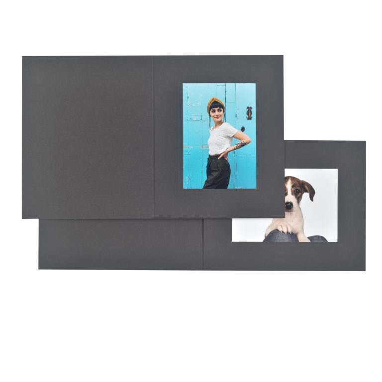 Black Slip-in Photo Folders | Black Card Photo Folders - Maple Framing
