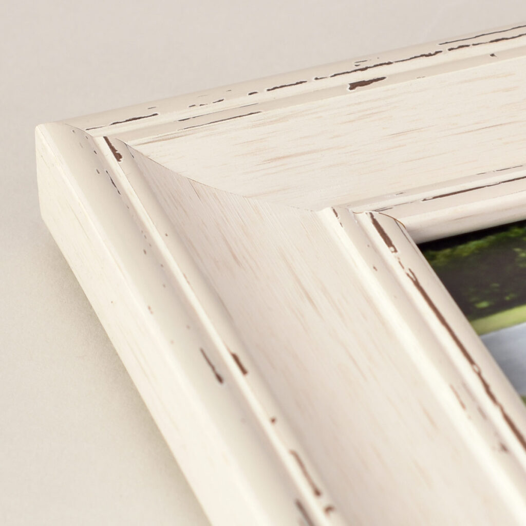 Fraya 46 Shabby Chic Ivory-Washed Frame - Maple Framing