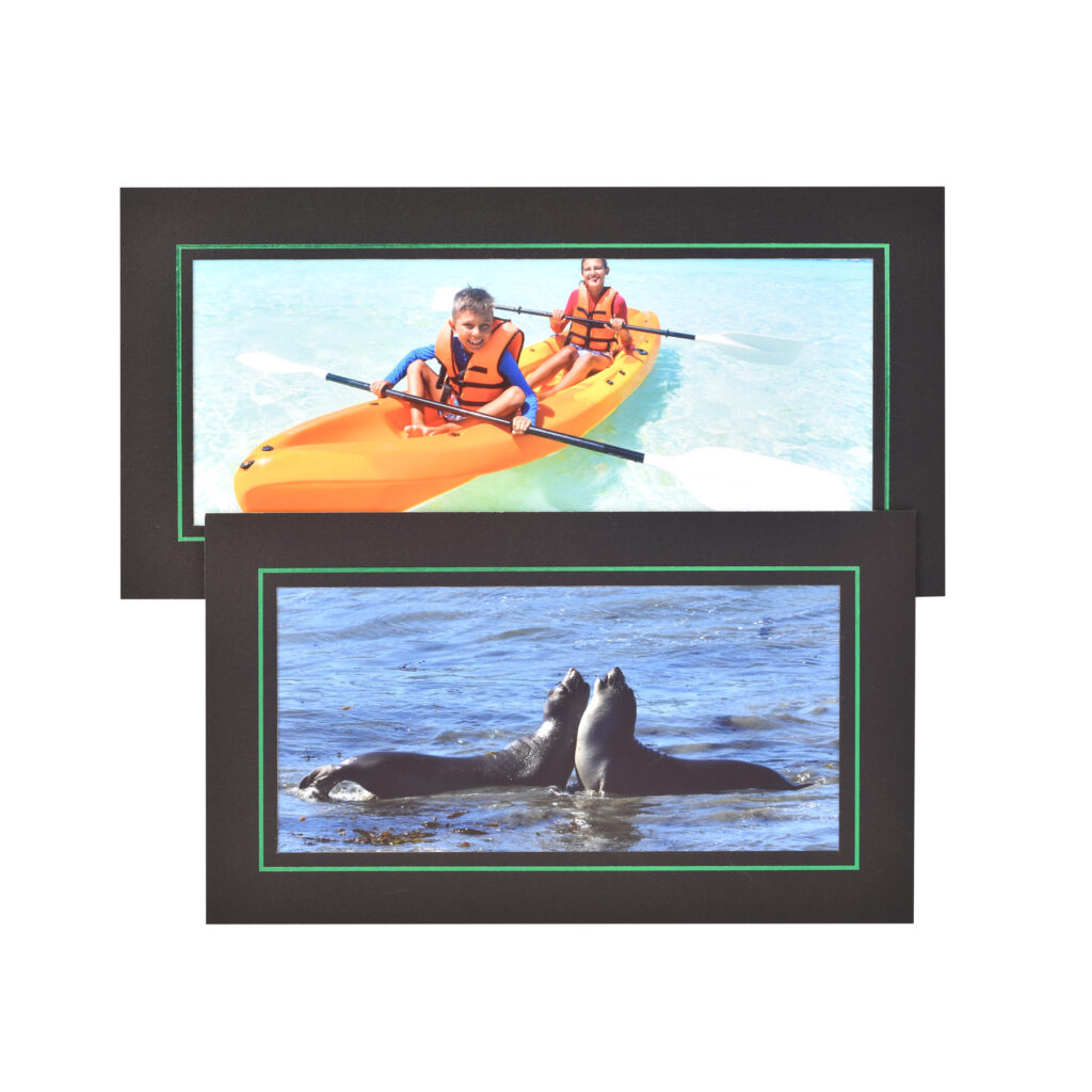 Classic Panoramic Black and Silver Photo Strut Mounts - Maple Framing