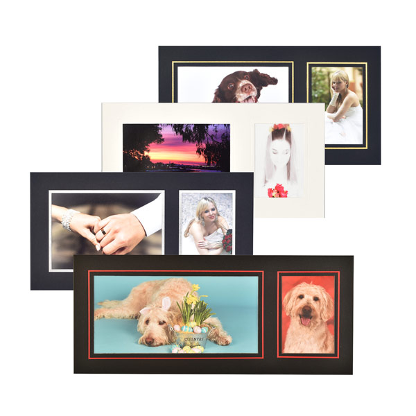 Multi Aperture Photo Mounts & Folders - Maple Framing