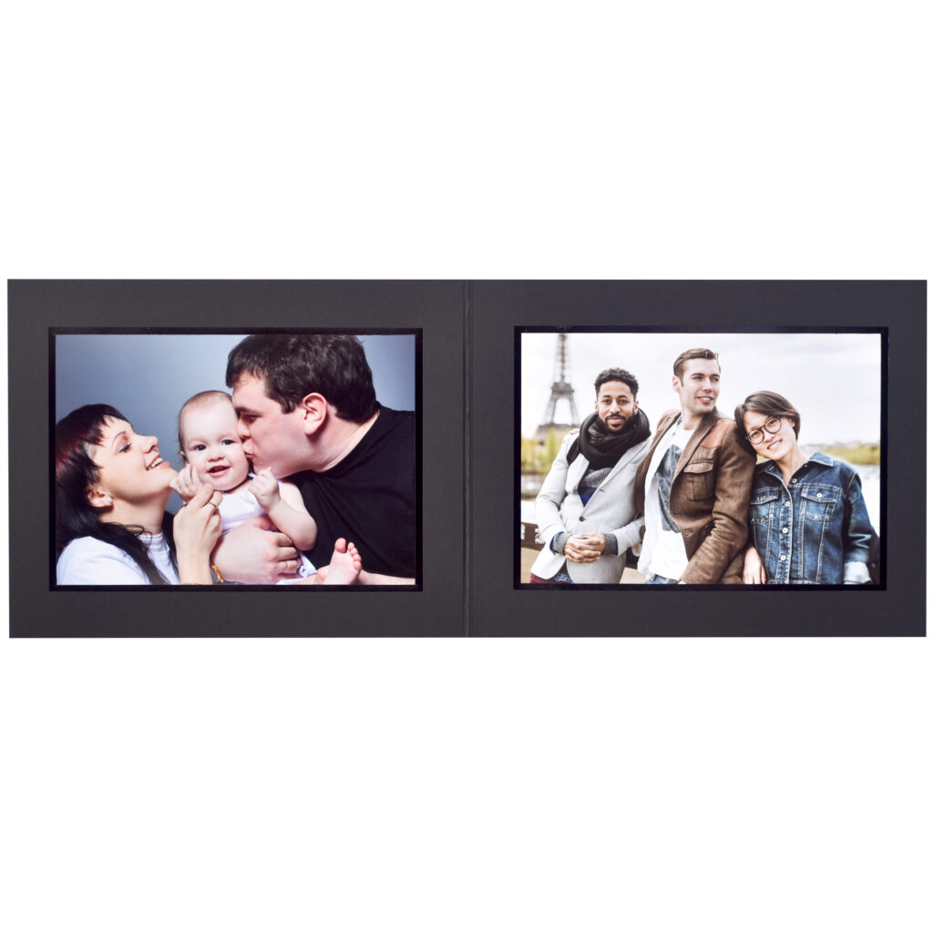 Featureline Double Folder A4 Landscape Black - Maple Framing