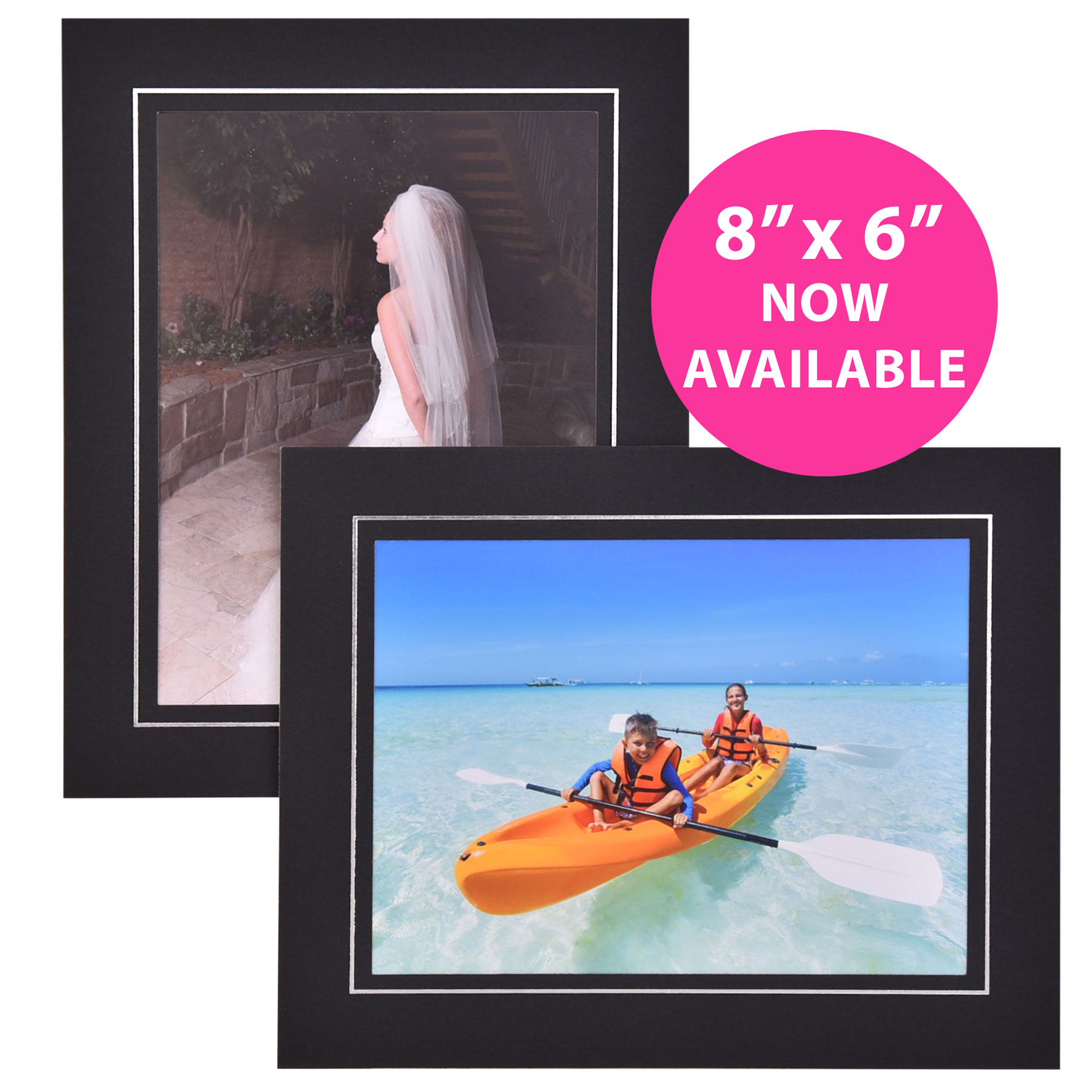 Sapphire Matt Black and Silver Photo Strut Mounts - Maple Framing