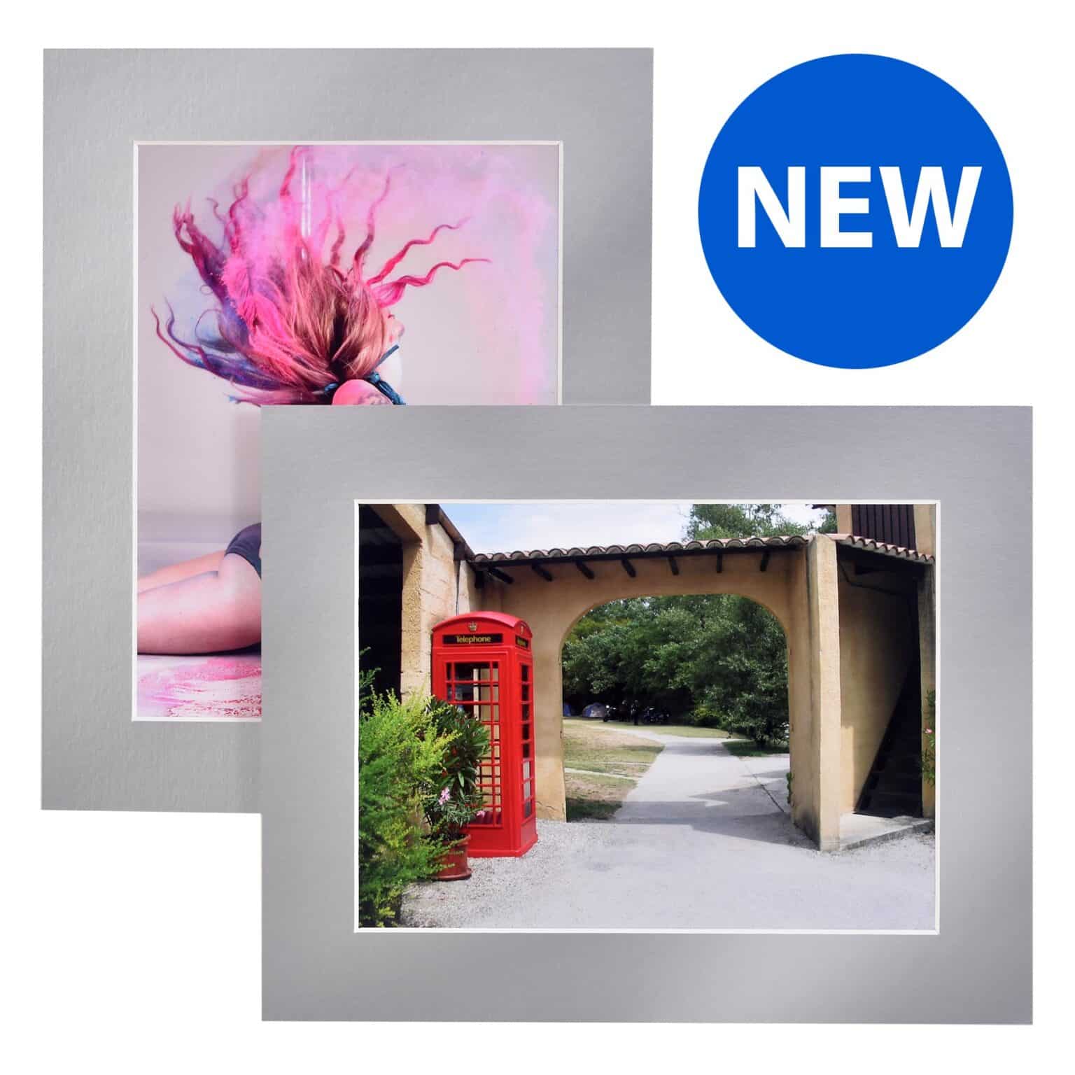 Haven Bevelled Metallic Silver Photo Mounts - Maple Framing