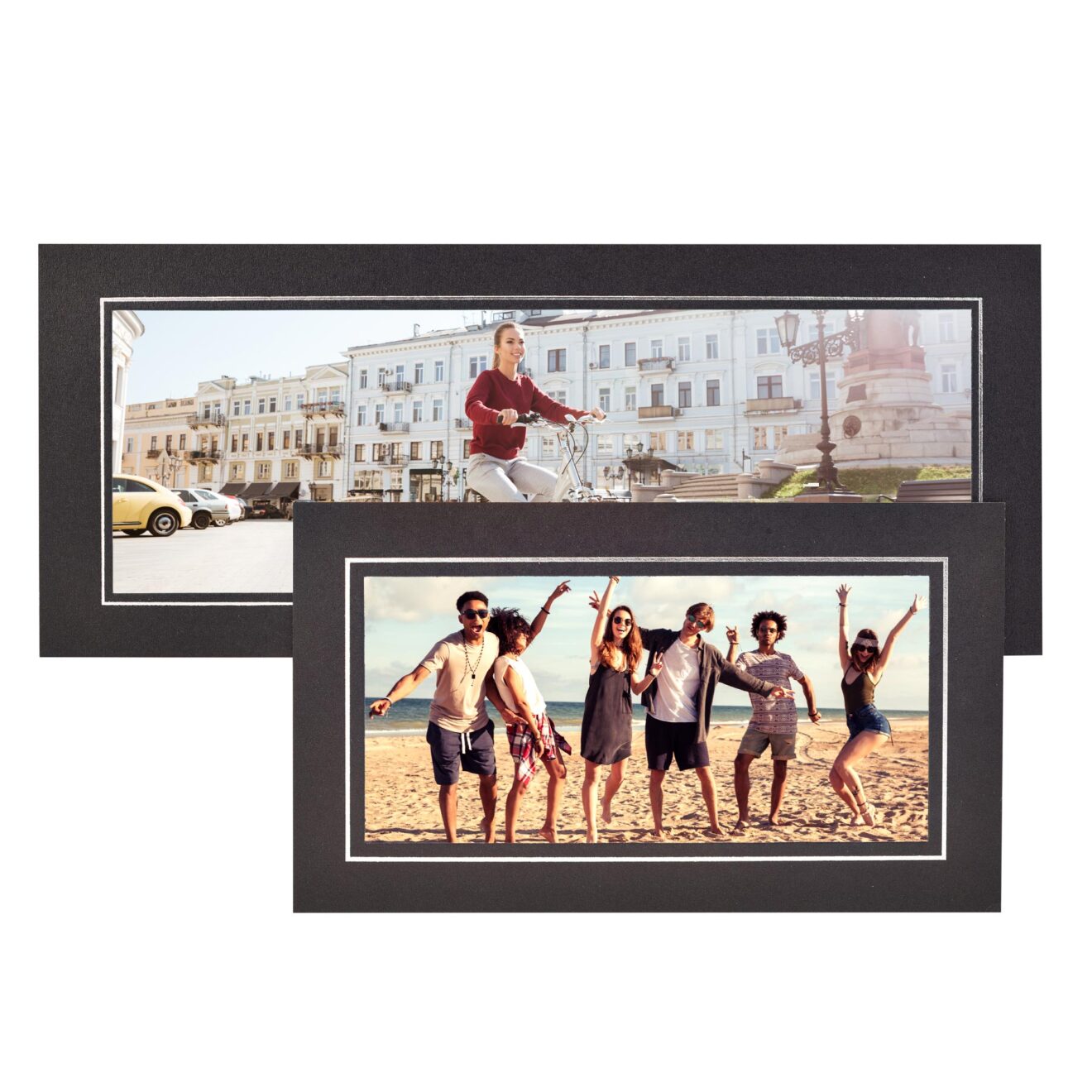 Sapphire Panoramic Matt Black and Silver Photo Strut Mounts - Maple Framing